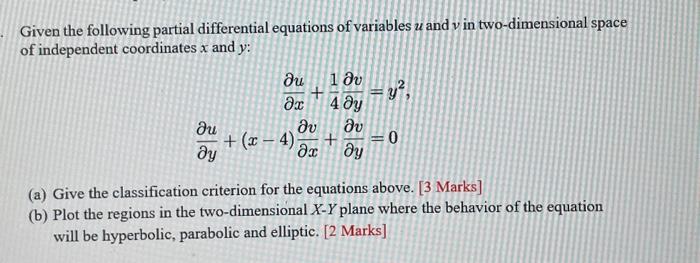 Solved Given the following partial differential equations of | Chegg.com