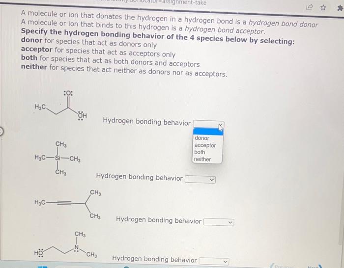 Solved A molecule or ion that donates the hydrogen in a | Chegg.com