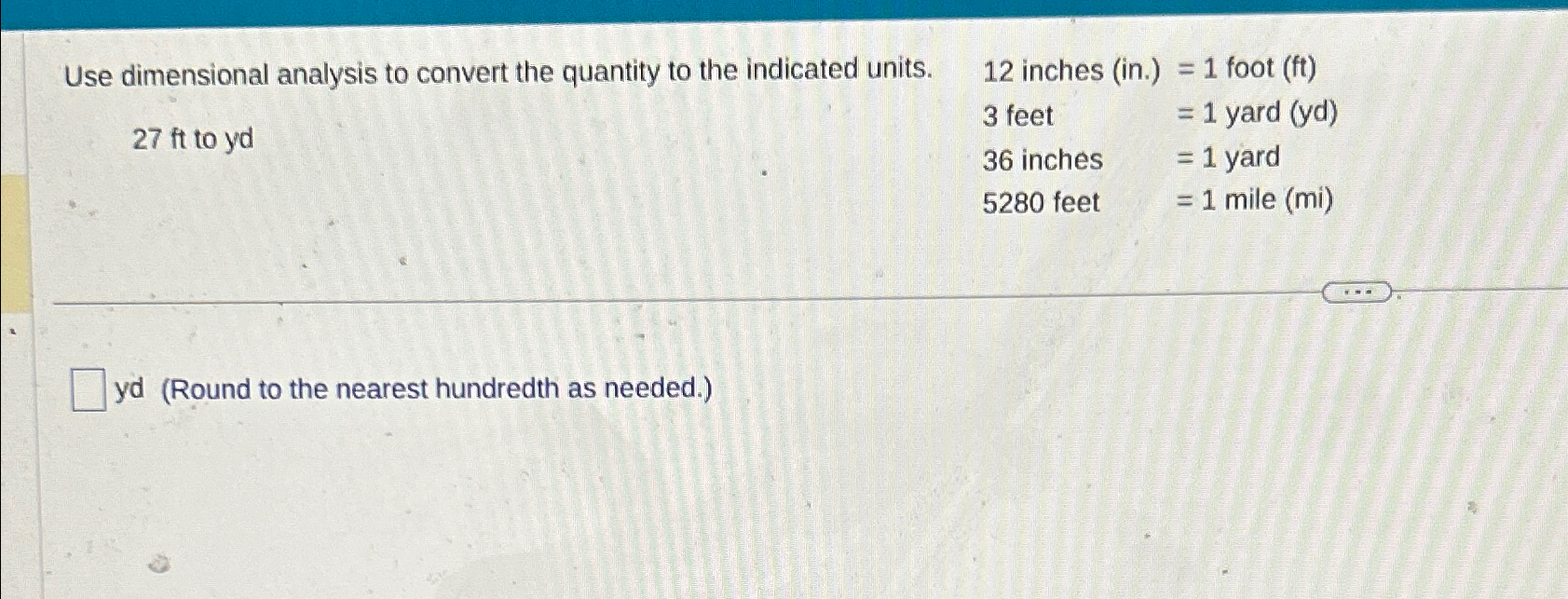 Solved Use dimensional analysis to convert the quantity to | Chegg.com
