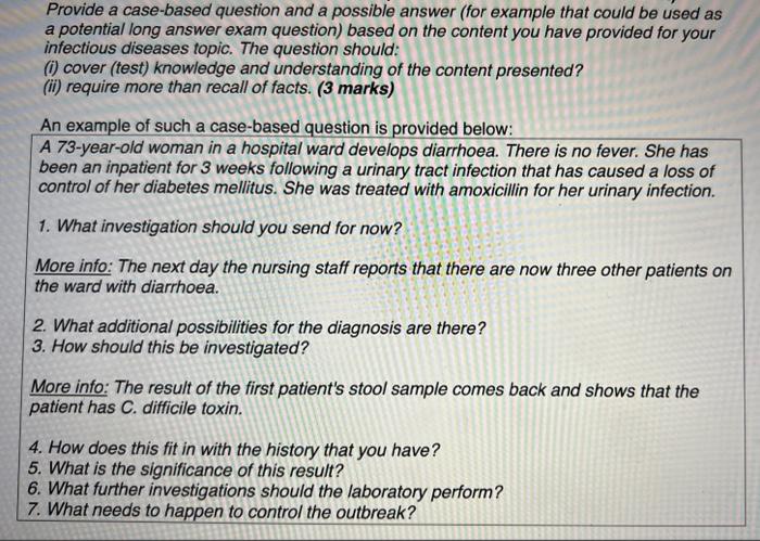 Solved Provide a case-based question and a possible answer | Chegg.com