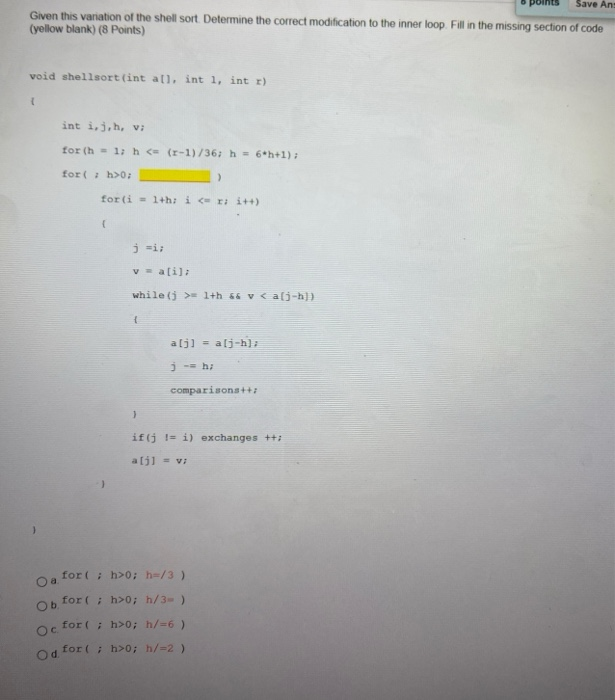 Solved points Save An: Given this variation of the shell | Chegg.com