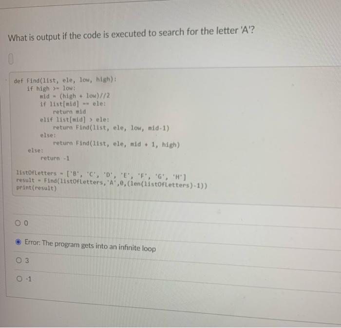 Solved What is output if the code is executed to search for | Chegg.com