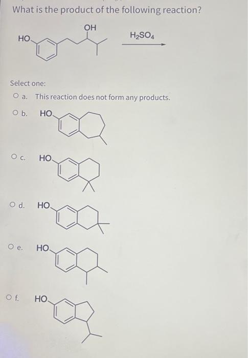 Solved What Is The Product Of The Following Reaction Select