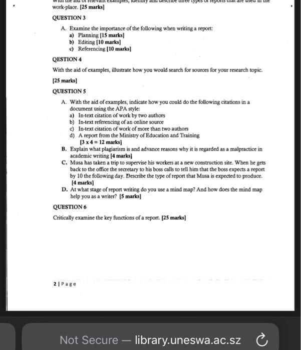 Solved work-place. [25 marks] QUESTION 3 A. Examine the | Chegg.com