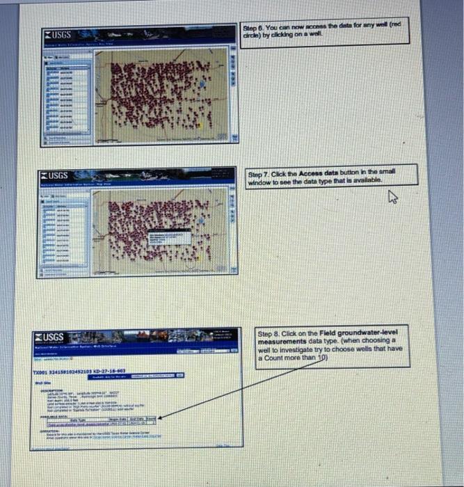 Solved EXPLORING USGS GROUNDWATER DATASETS The following | Chegg.com