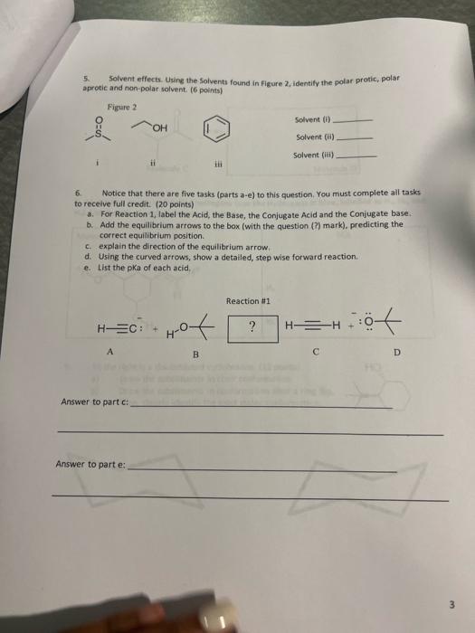 Solved 5. Solvent effects. Using the Solvents found in | Chegg.com