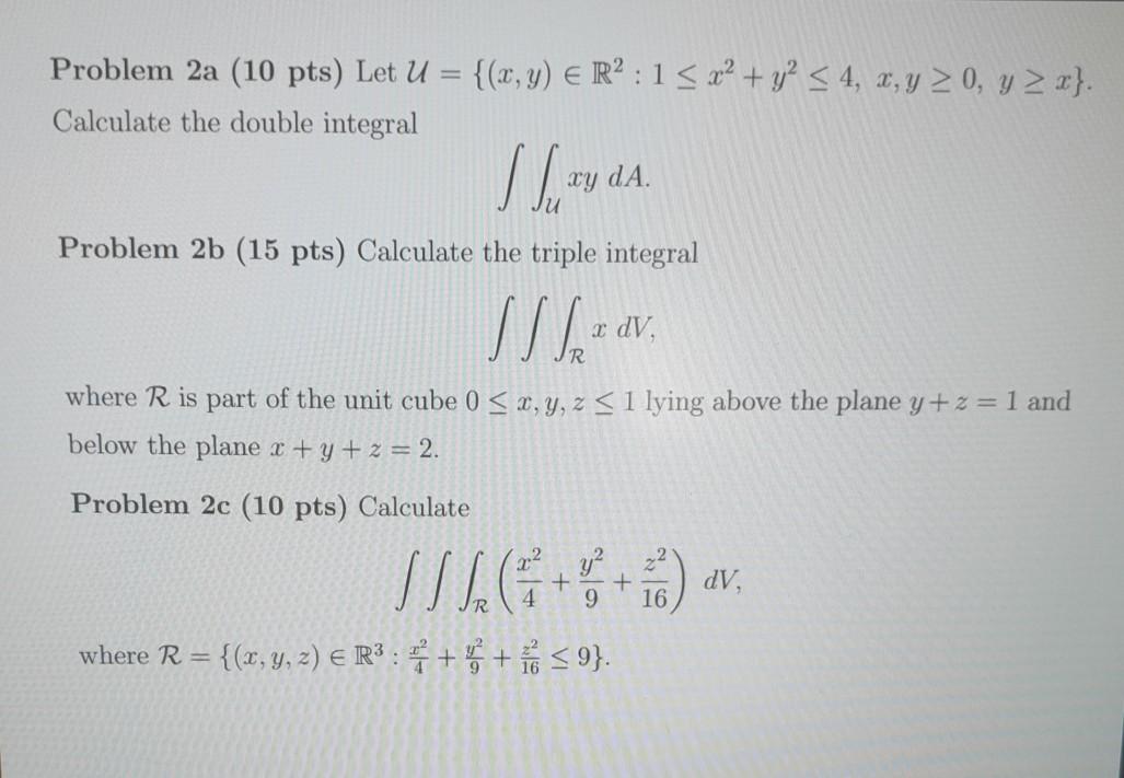 Solved Problem 2a (10 pts) Let U = {(x,y) € R2 : 1
