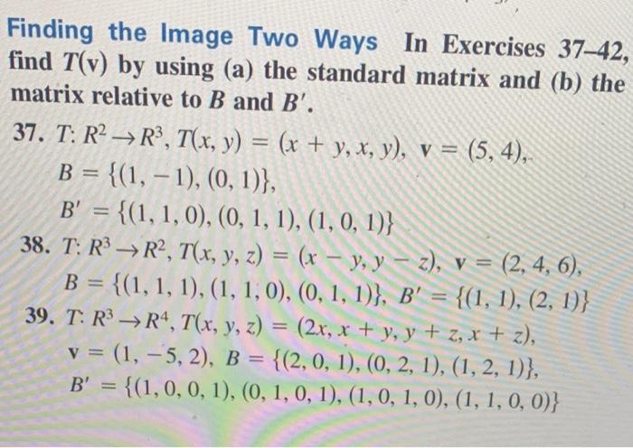 Finding the Image Two Ways In Exercises 37-42, find | Chegg.com