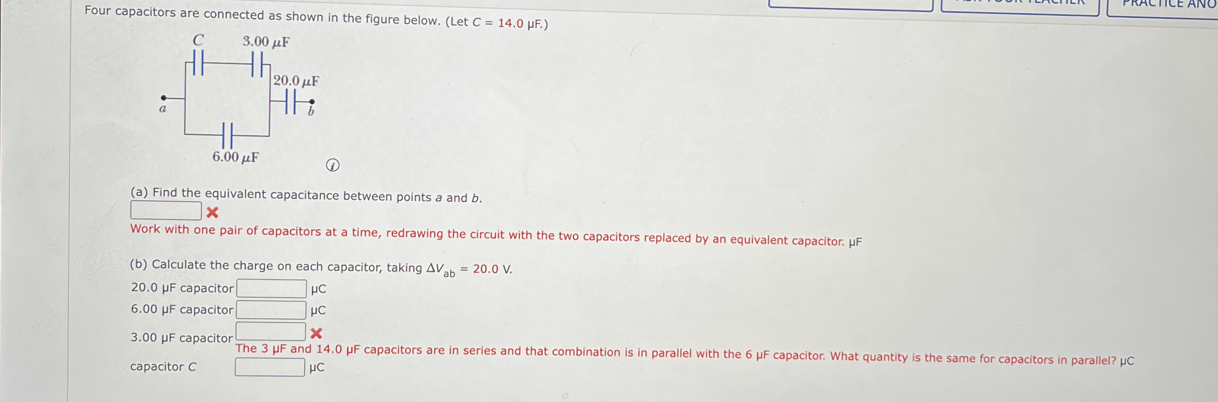 Solved Four capacitors are connected as shown in the figure | Chegg.com