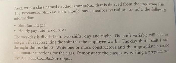 Solved Programming Challenges 1. Employee and | Chegg.com