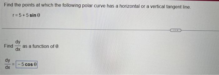 Solved Find the points at which the following polar curve | Chegg.com