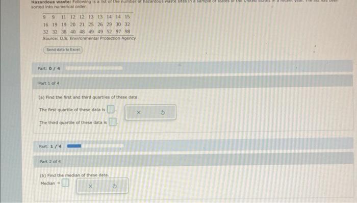 Solved (a) Find the first and third quartiles of these data. | Chegg.com