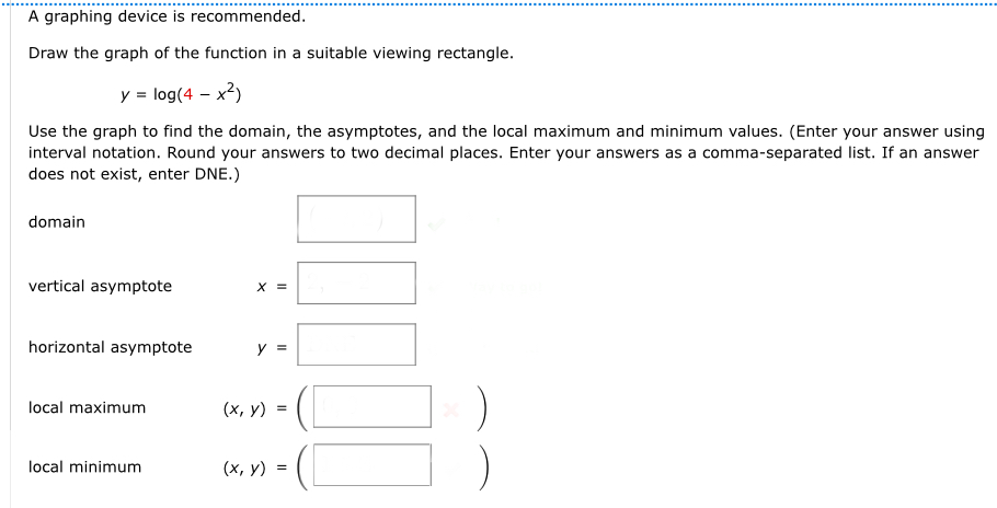 Solved A graphing device is recommended.Draw the graph of | Chegg.com