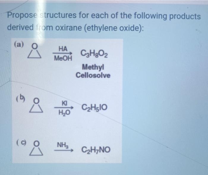 Solved Propose structures for each of the following products | Chegg.com