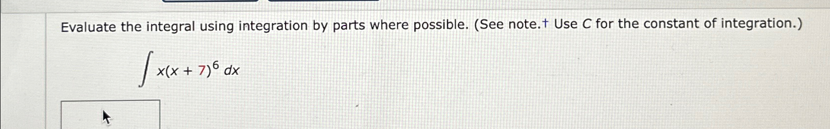 Solved Evaluate the integral using integration by parts | Chegg.com
