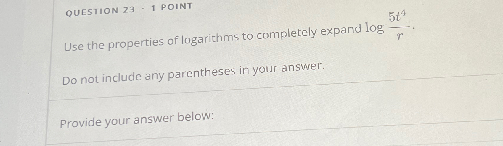 Solved QUESTION 23 - 1 ﻿POINTUse the properties of | Chegg.com