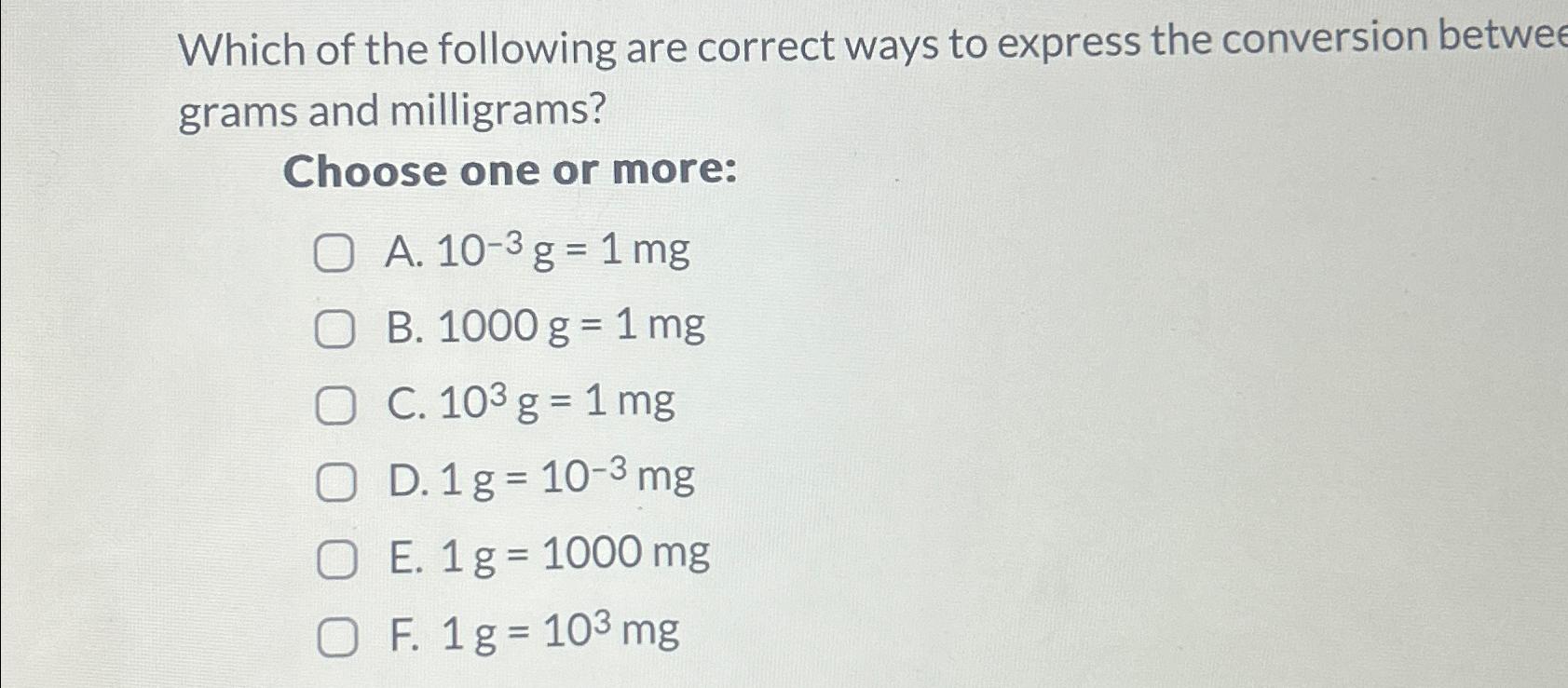 Solved Which of the following are correct ways to express | Chegg.com