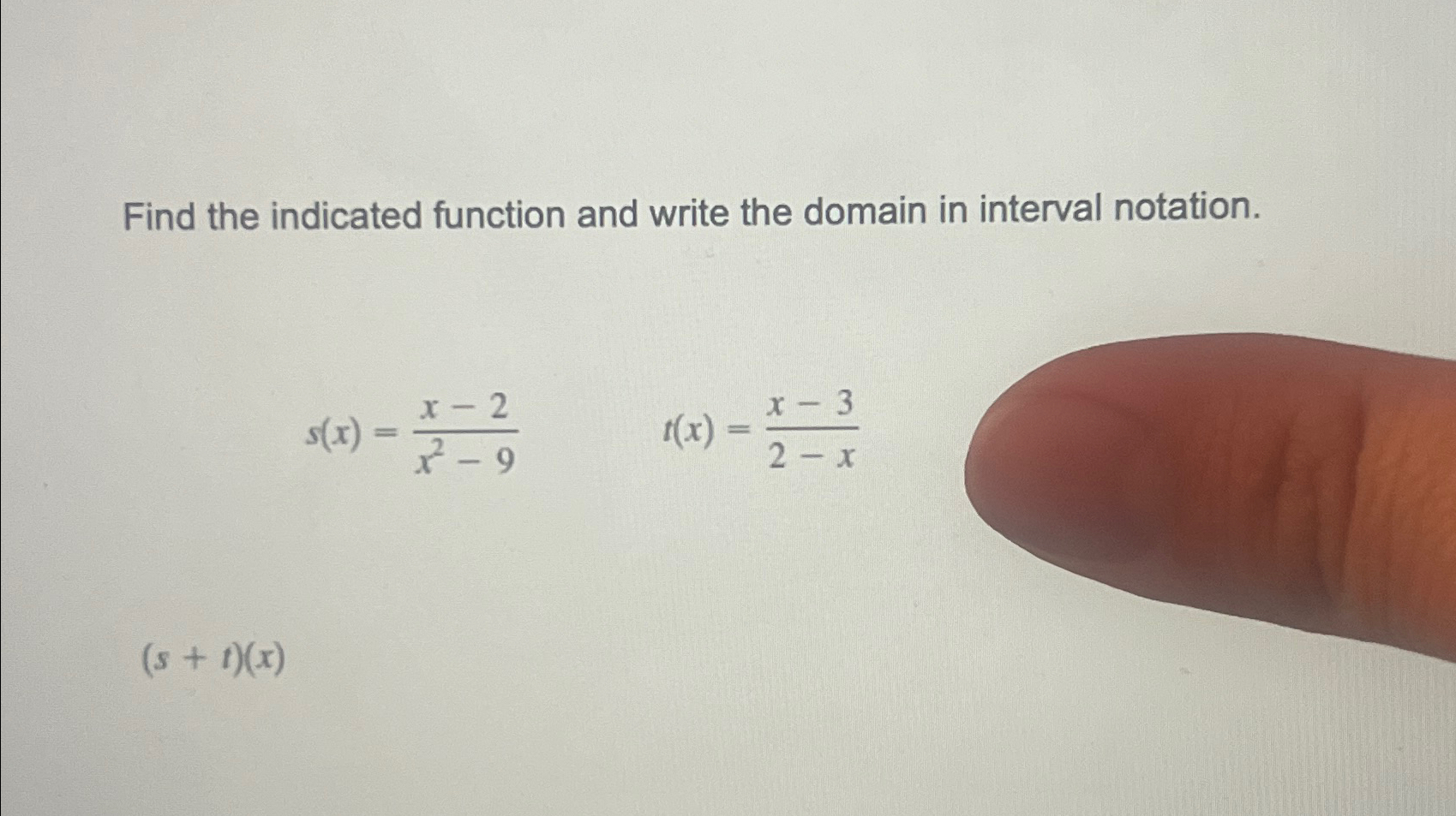 Find the indicated function and write the domain in | Chegg.com