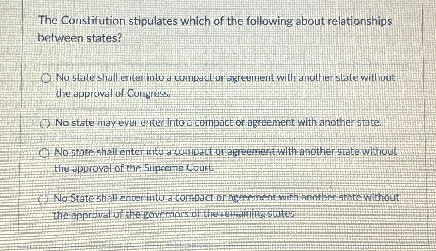 Solved The Constitution stipulates which of the following | Chegg.com