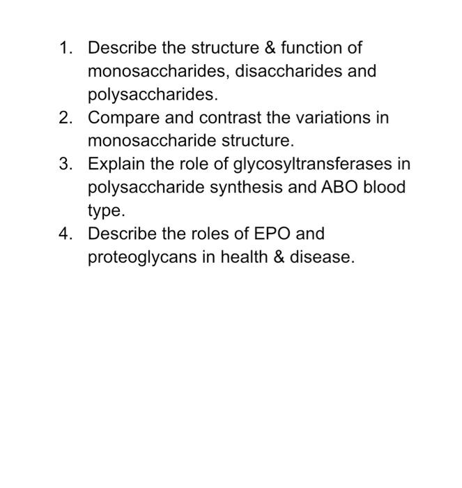 Structure Of Monosaccharides Disaccharides And Polysaccharides