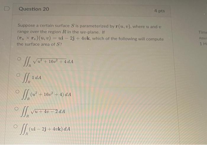 Solved Suppose a certain surface S is parameterized by | Chegg.com