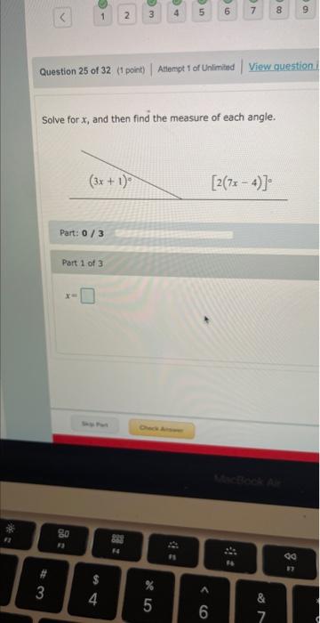 Solved solve for x and then find the measure of each angle | Chegg.com
