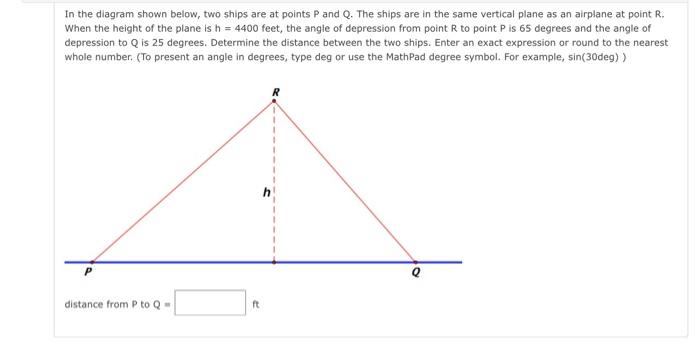 Solved In the diagram shown below, two ships are at points P | Chegg.com
