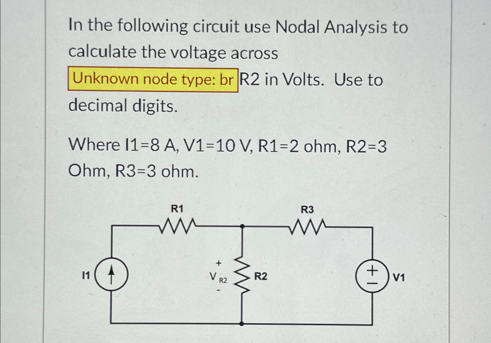 In the following circuit use Nodal Analysis to | Chegg.com