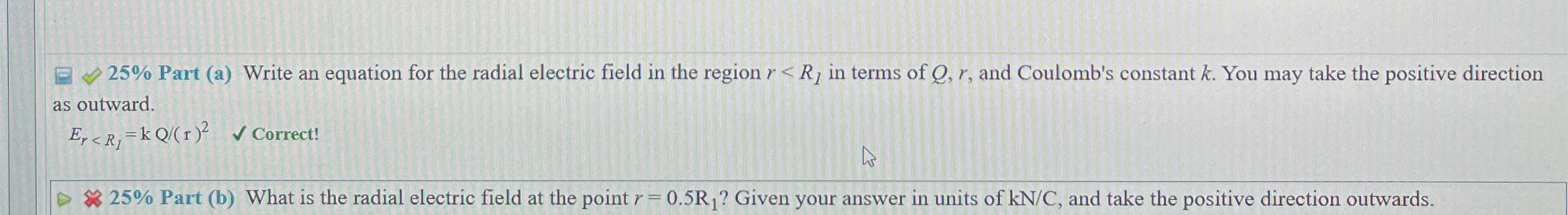 Solved 25% ﻿Part (a) ﻿Write an equation for the radial | Chegg.com