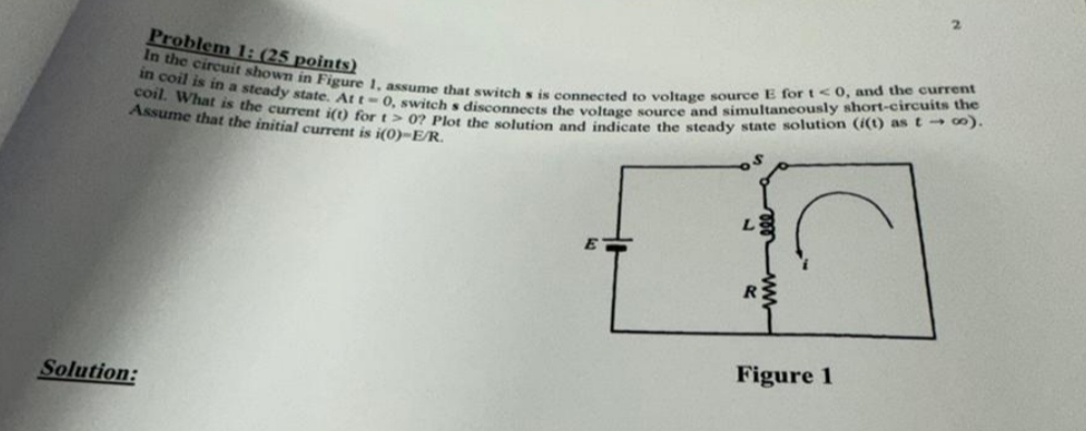 Solved Problem 1: (25 ﻿points)2In the circuit shown in | Chegg.com
