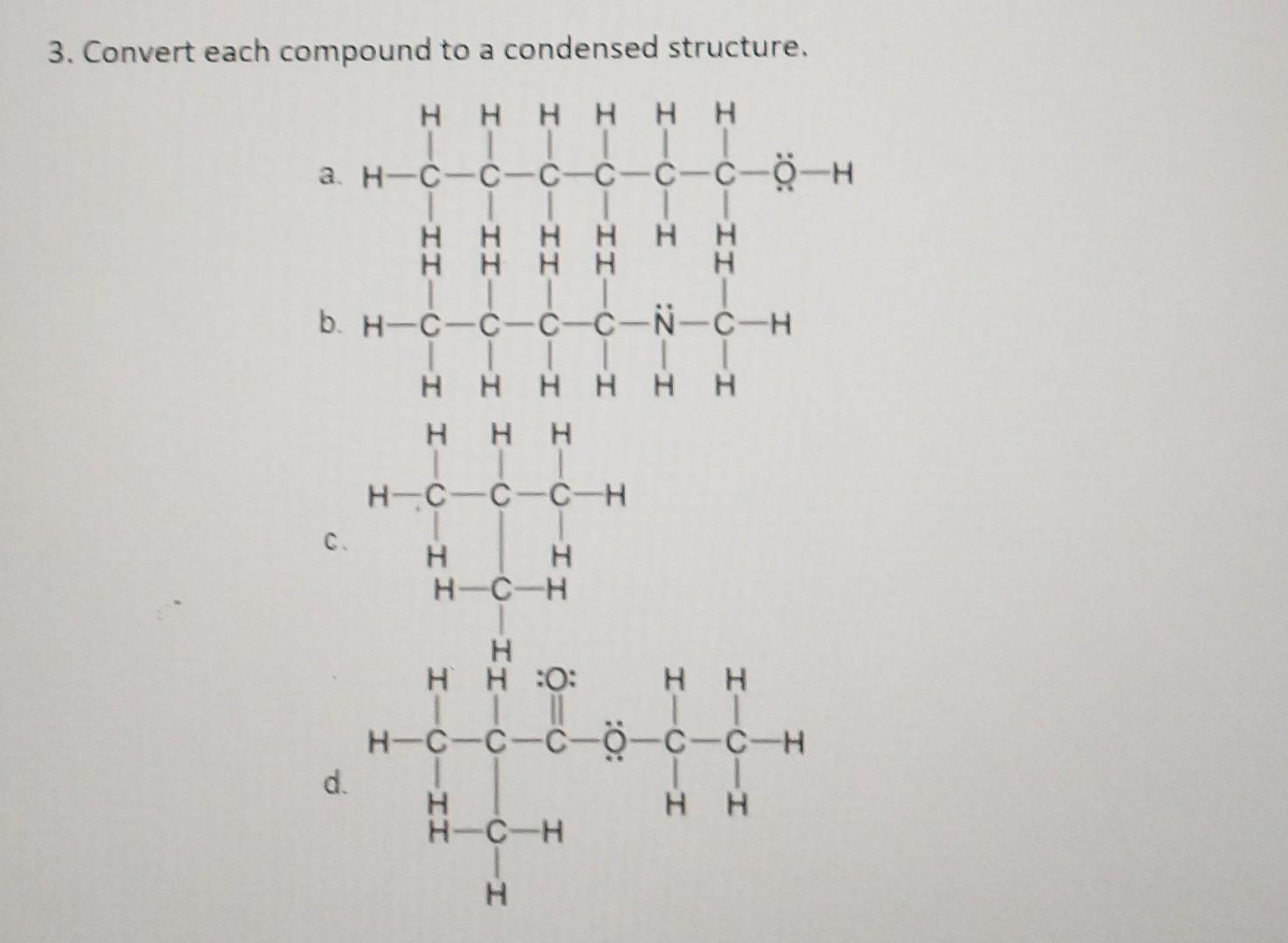 Solved 1. Convert each compound to a line angle (skeletal) | Chegg.com