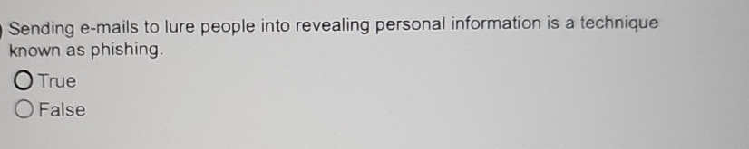 Solved Sending e-mails to lure people into revealing | Chegg.com