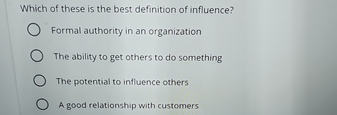 Solved Which of these is the best definition of | Chegg.com