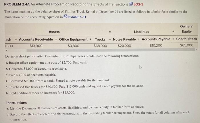 Solved PROBLEM 2.4A An Alternate Problem on Recording the | Chegg.com