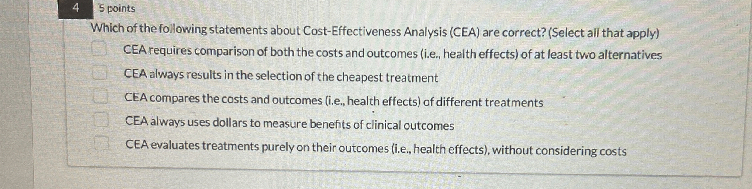 Solved 45 ﻿pointsWhich of the following statements about | Chegg.com