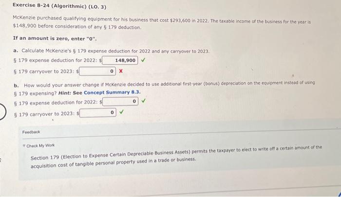 Solved McKenzie purchased qualifying equipment for his | Chegg.com