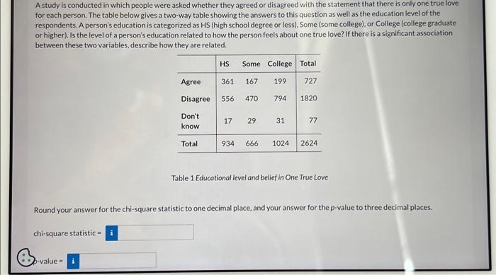 Solved A study is conducted in which people were asked | Chegg.com