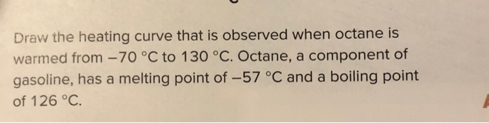 Solved Draw the heating curve that is observed when octane | Chegg.com