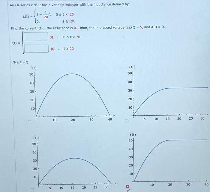 Solved An LR-series circuit has a variable inductor with the | Chegg.com