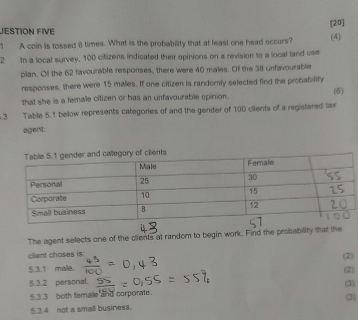 Solved [20] A coin is tossed 6 times. What is the | Chegg.com