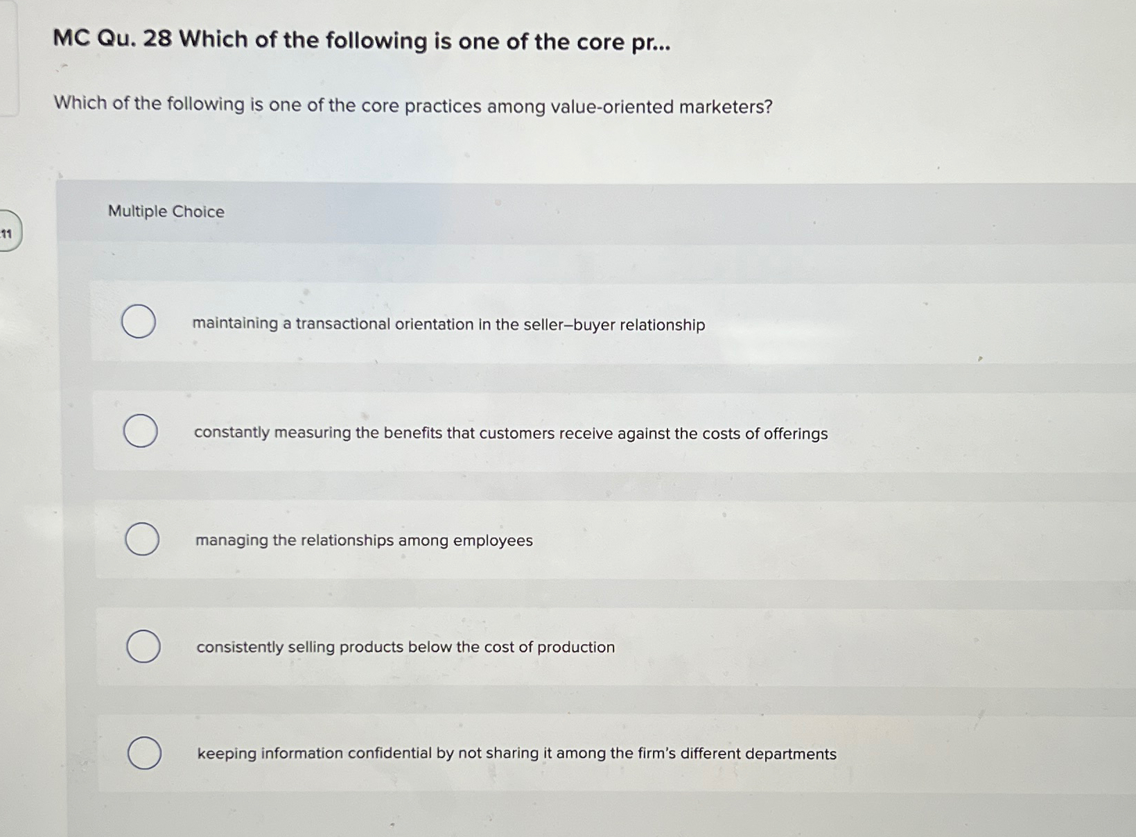 Solved MC Qu. 28 ﻿Which of the following is one of the core | Chegg.com