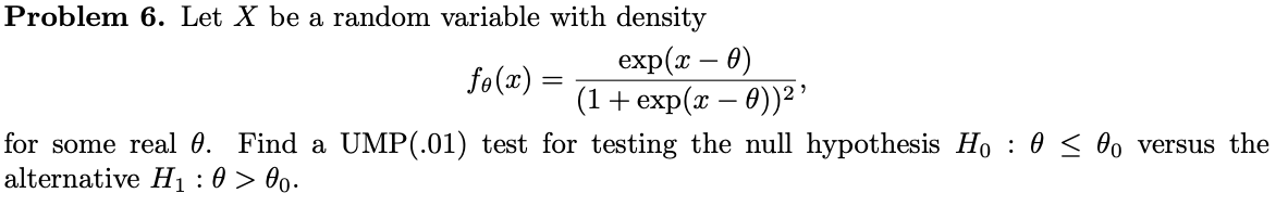 Solved Problem 6. ﻿Let x ﻿be a random variable with | Chegg.com