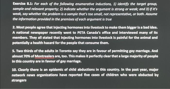 Solved Exercise 8.1: For each of the following enumerative | Chegg.com
