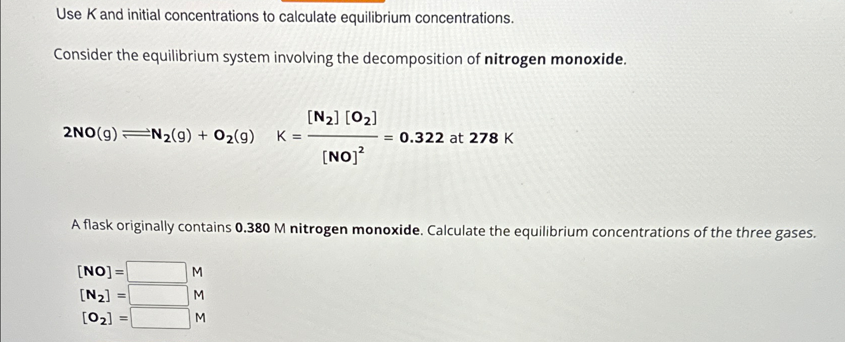 Solved Use K ﻿and initial concentrations to calculate | Chegg.com