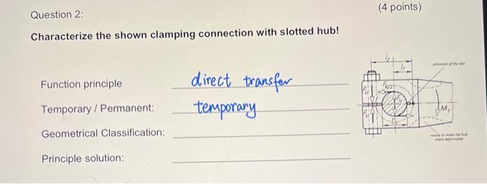 Solved Characterize the shown clamping connection with | Chegg.com