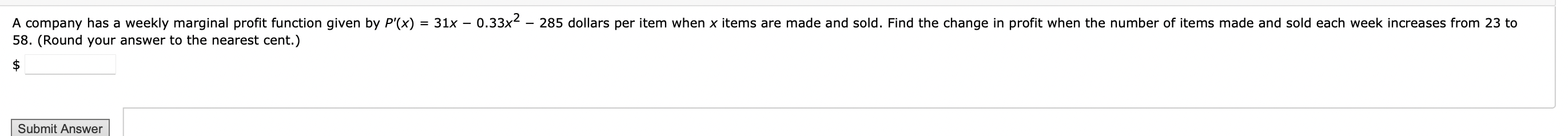 Solved (Round your answer to the nearest cent.) | Chegg.com