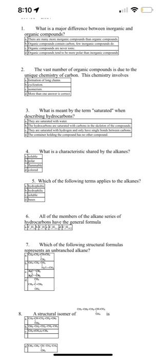 Solved 1. What is a major difference between inorganic and | Chegg.com