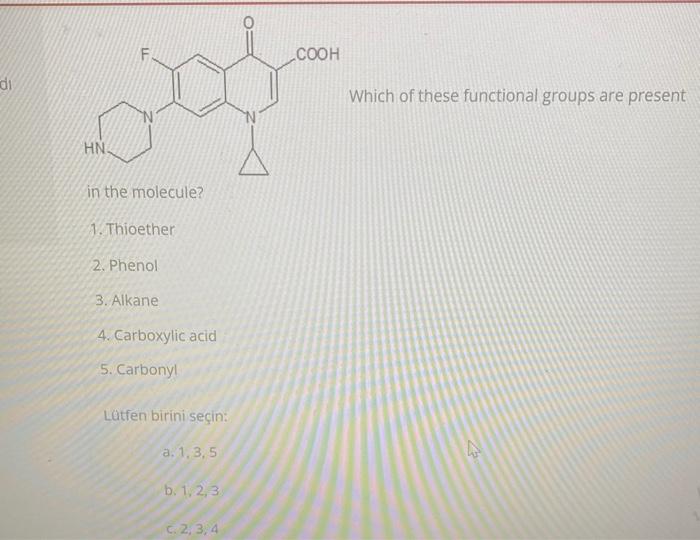 Solved COOH di Which of these functional groups are present | Chegg.com
