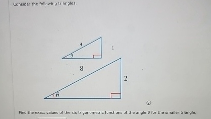 Solved Consider the following triangles.Find the exact | Chegg.com