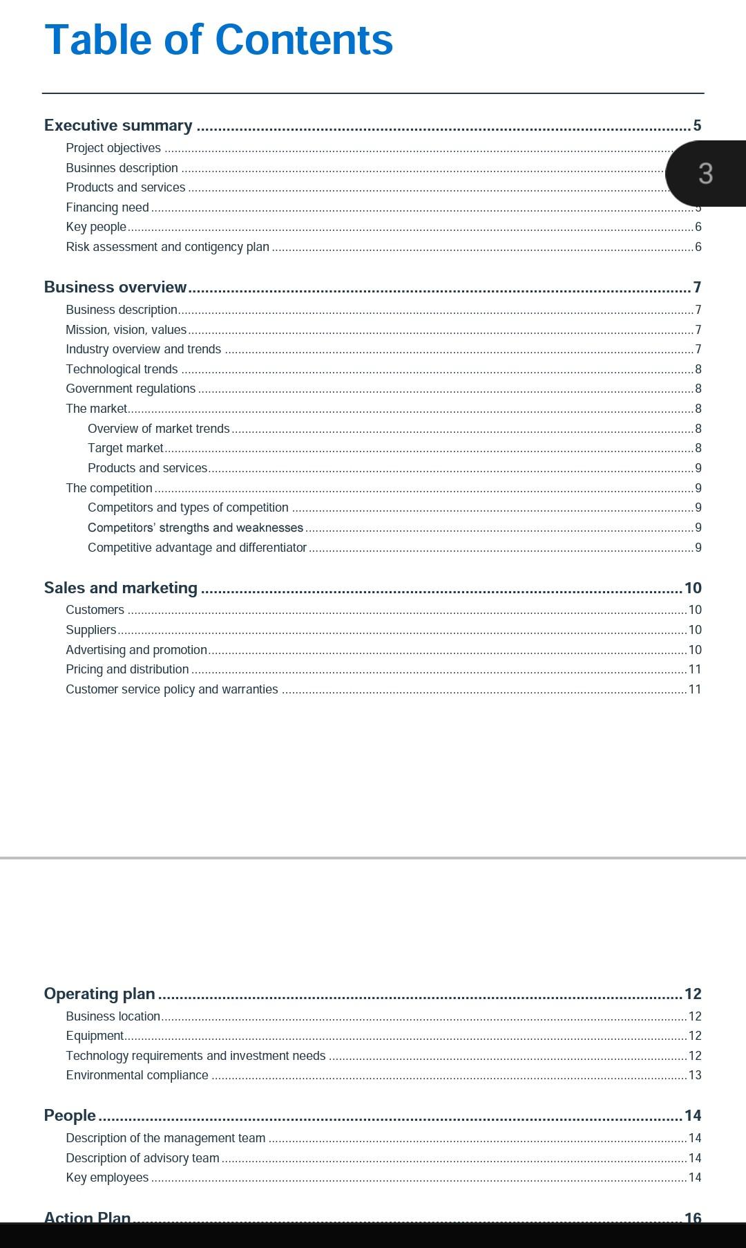 Solved Table of Contents Executive summary .5 Project | Chegg.com